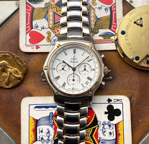 1980s Ebel 1911 Sport Classic Chronograph watch El Primero Stainless 18k 1134901 | Mysite