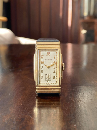 Vintage Art Deco 1940s 10k GF Rectangular Ollendorff watch, American ...