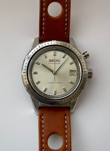 1967 Seiko Monopusher Chronograph rotating bezel ref 5717-8990 Toyko ...