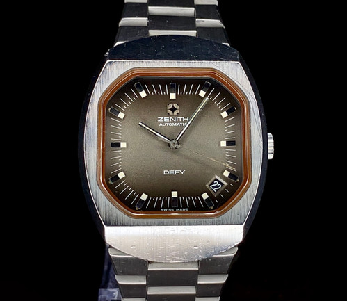 1970s Zenith Defy Surf Steel watch Ref 01.0020.380 cal 2572PC Chatelain ...