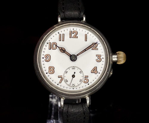 1914 WW1 George Stockwell imported Enamel dial Silver cased Borgel ...