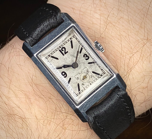 1930s Art Deco Rotary stainless steel tank watch, Maximus movement ...