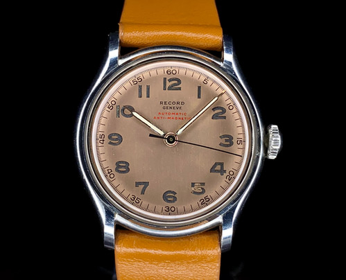 1950 Record Geneve Automatic Salmon dial Steel watch, Antimagnetic cal ...