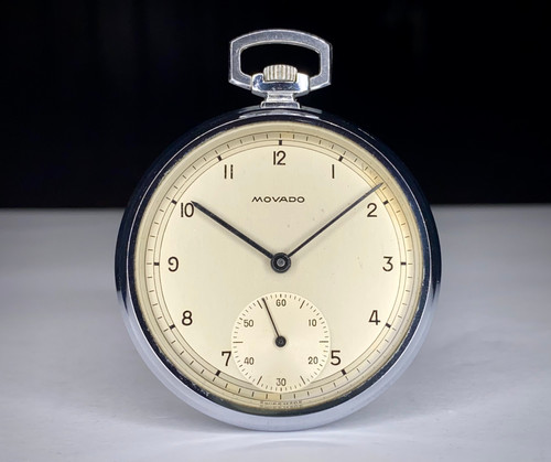 1930s Movado Art Deco chrome 44mm pocket watch ref 37142 cal 620N | Mysite