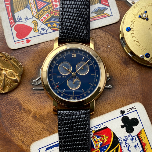 1990s Zenith Triple Date Moonphase 38mm gold plated 27.0280.393 ETA 255 ...