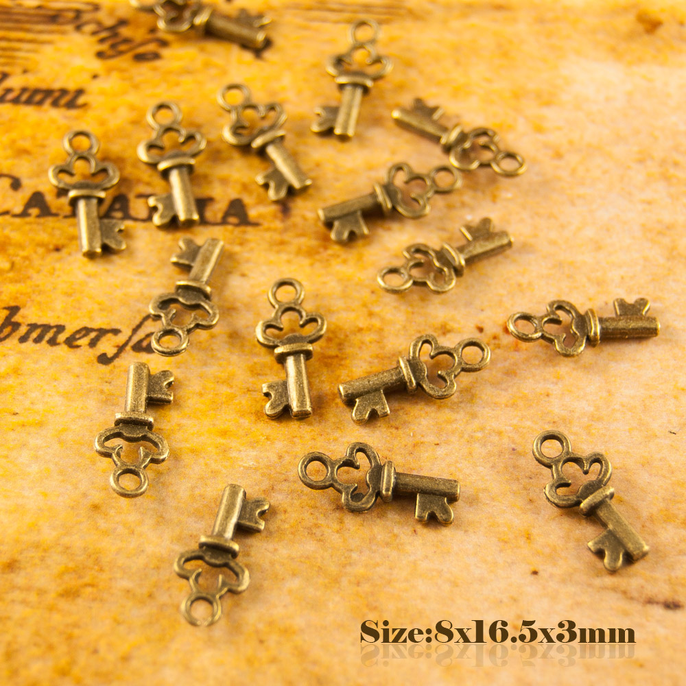 20 Antique Vintage Style Bronze Small Key Charms Pendant 011 | eBay