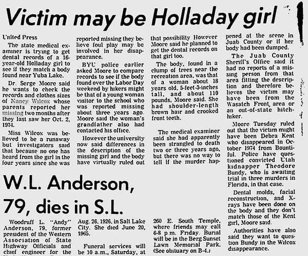 Nancy Wilcox | Serial Killers |Ted Bundy Victim