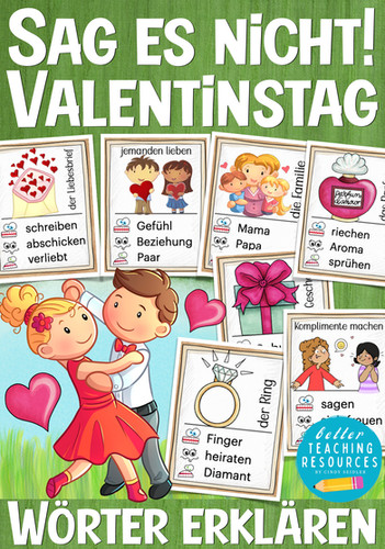 Valentinstag Sag es nicht Spiel Deutsch Grundschule | Kartenspiel Tag ...