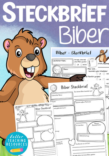 Biber Steckbrief Vorlage Sachunterricht Biberklasse ...