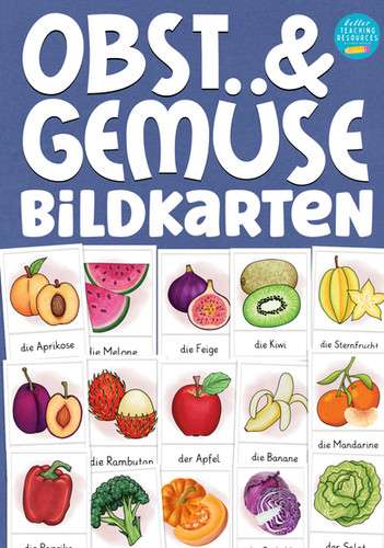 Obst und Gemüse Bildkarten für Deutsch als Zweitsprache und den ...