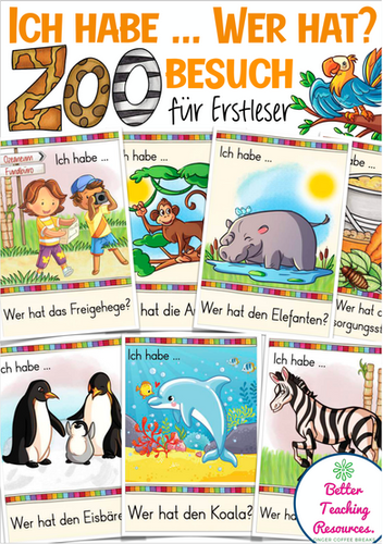 im Zoo - Ich habe, wer hat? Spiel Deutsch und Sachunterricht ...