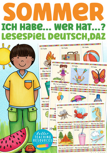 Sommer - Ich habe, wer hat? Spiel Deutsch | Wortschatz zu den ...