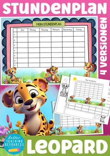 Leopardenklasse Stundenplan Klassentier Leopard | Klassenmaskottchen ...