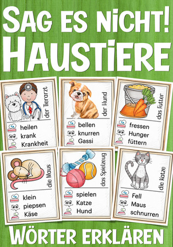 Haustiere Sag es nicht Spiel Deutsch Grundschule | Cindy Seidler