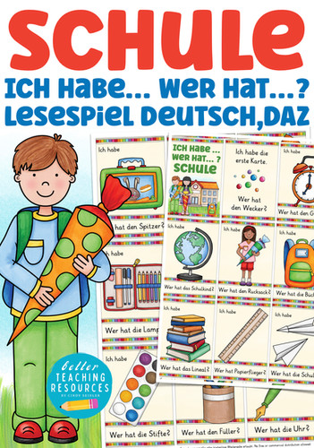 Schule - Ich habe, wer hat? Spiel Deutsch | Unterrichtsmaterial Lesen ...