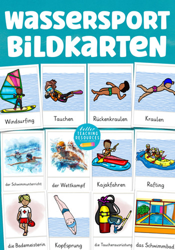 Wassersport Bildkarten Deutsch als Zweitsprache Sommer Wortschatz ...