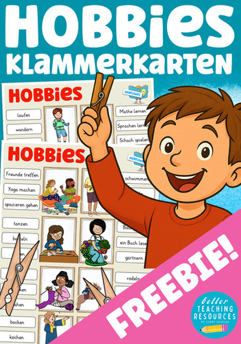 Hobbies Klammerkarten für DaZ & Deutsch – Wortschatz I Rechtschreibung ...