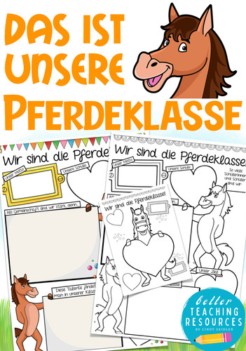 Pferdeklasse vorstellen - Arbeitsblätter Klassentier Pferd ...