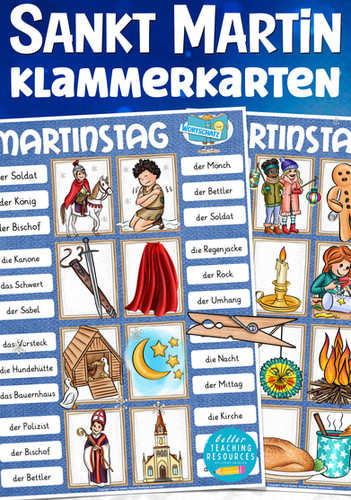 Sankt Martin Klammerkarten für Religion, Deutsch und DAZ in der ...