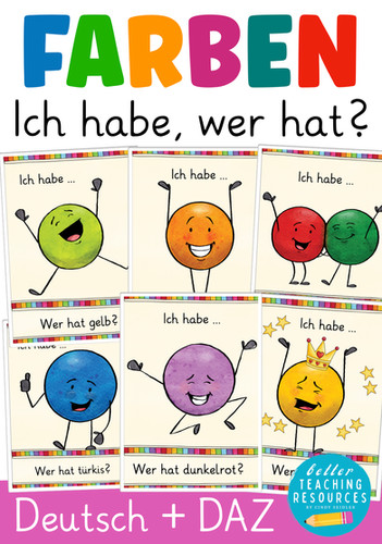 Farben - Ich habe, wer hat? Spiel und Arbeitsblätter Deutsch ...