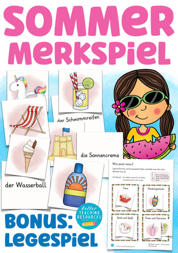 Sommer Merkspiel Deutsch in der Grundschule | Unterrichtsmaterial ...