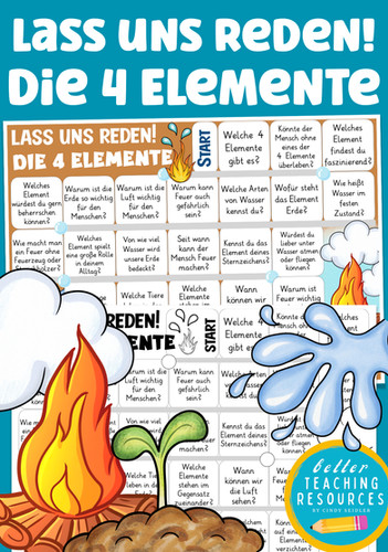 die 4 Elemente "Lass uns reden" Plauderbrettspiel Sachunterricht ...