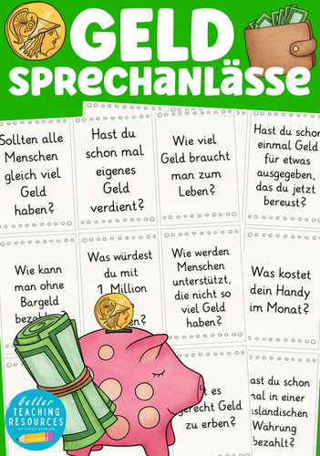 Geld Sprechanlässe Sachunterricht und Ethik | Unterrichtsmaterial ...