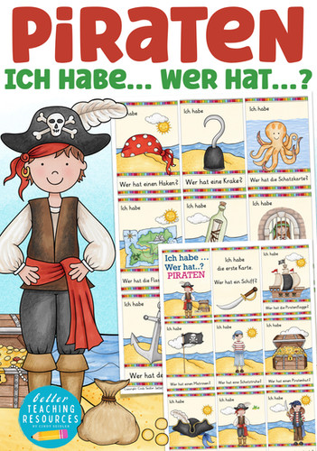 Piraten - Ich habe, wer hat? Spiel Deutsch | Unterrichtsmaterial Lesen ...