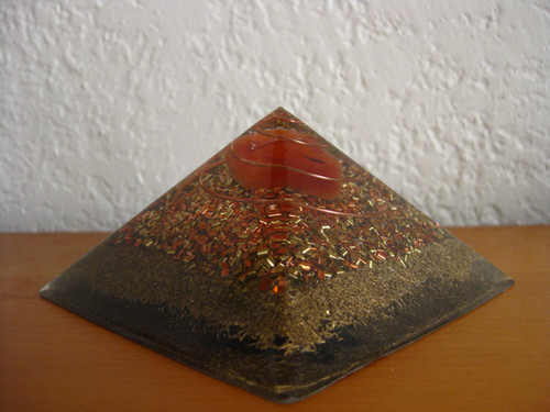 Small Carnelian Orgonite Pyramid | the-chembow