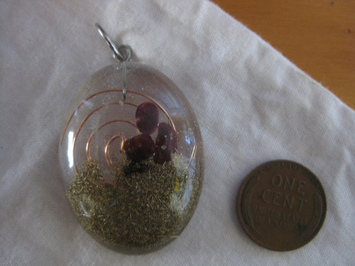 Garnet Oval Orgonite Pendant | the-chembow