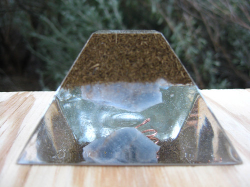 Blue Calcite Orgonite Ziggurat Pyramid - The Chembow