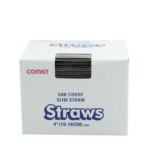 Jurin's | WNA Slim Straw Black 4" cs 10/500 ct