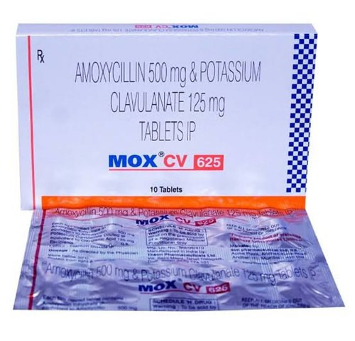 Mox CV 625 Tablet (Amoxycillin (500mg) + Clavulanic Acid (125mg ...