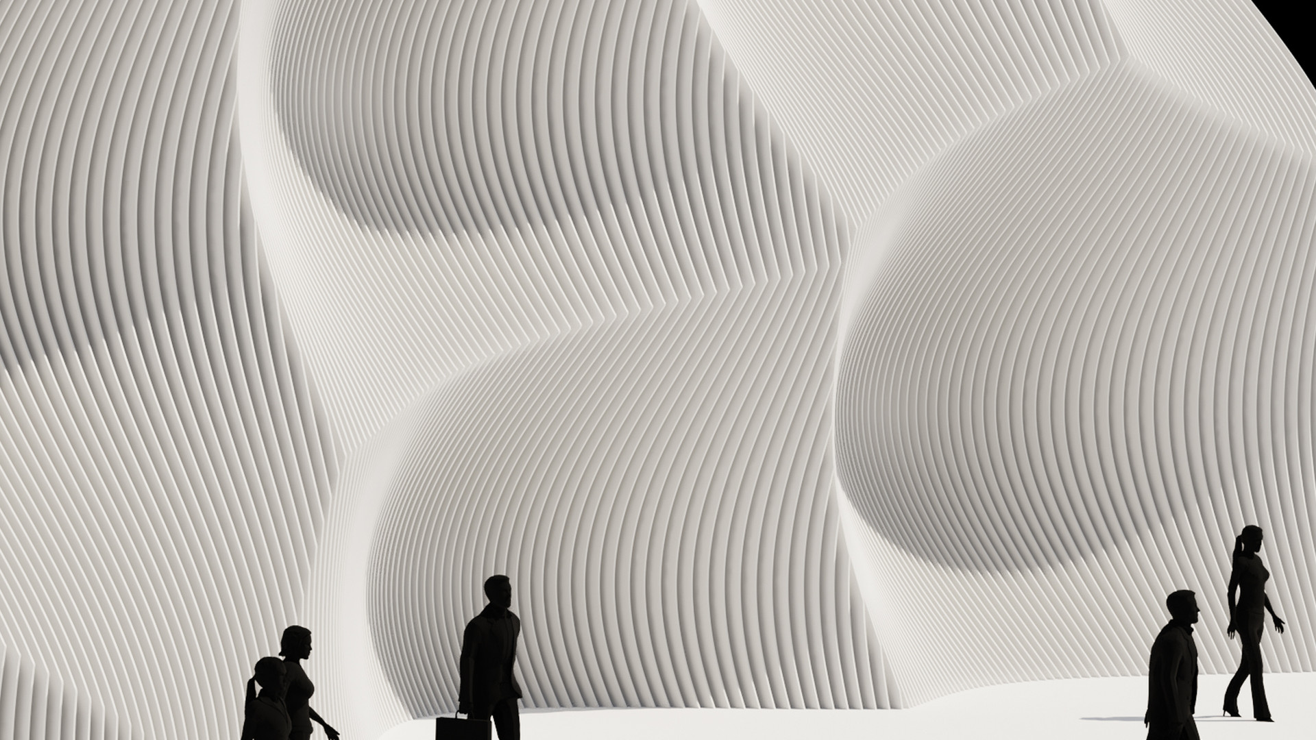 Random Curve Wall Pattern | JuneLee Architecture