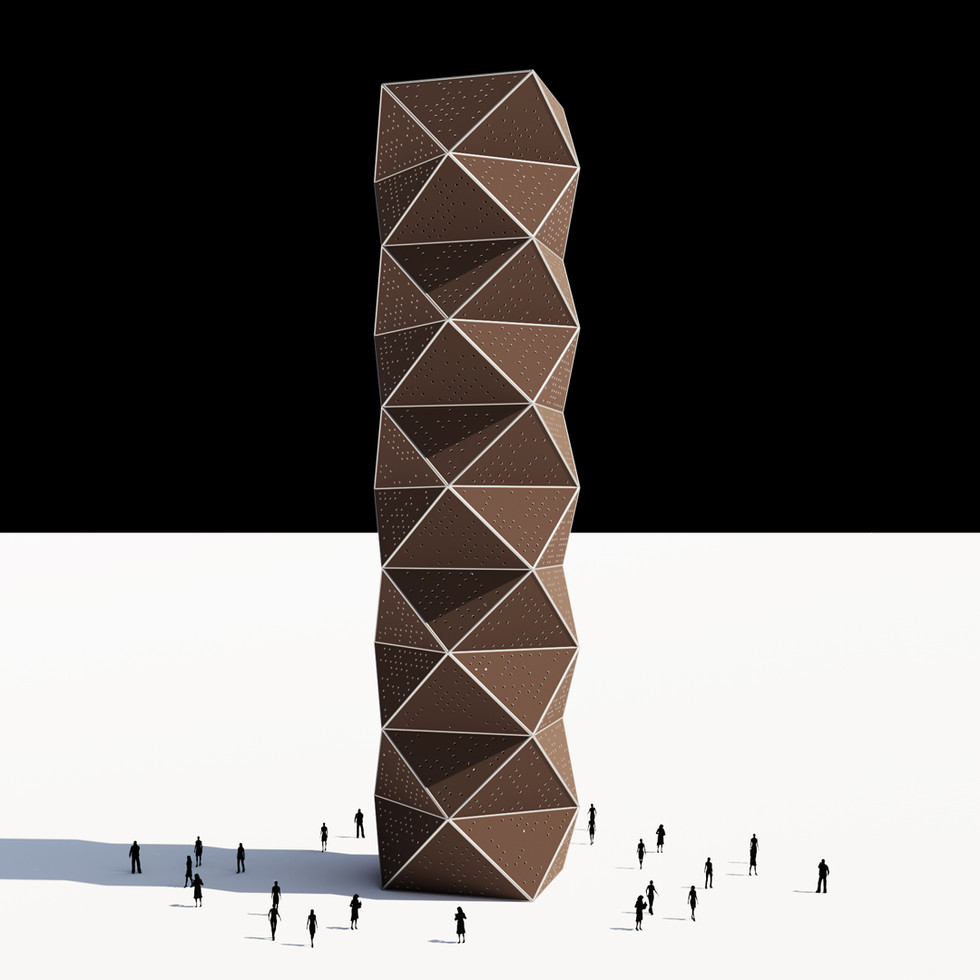 Perforated Polygon Facade Tower | JuneLee Architecture