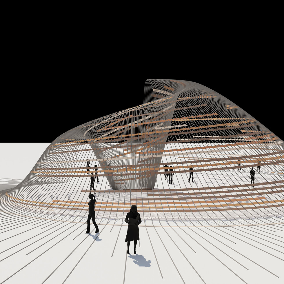 Bezier Curve Cave Pavilion | JuneLee Architecture