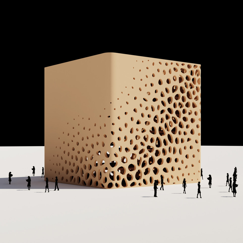 Voronoi Gradient Facade | JuneLee Architecture