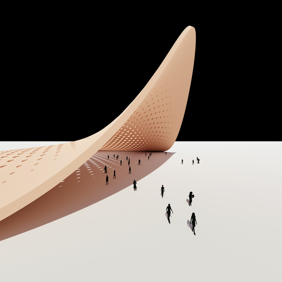 Lifted and Perforated Circle Pavilion | JuneLee Architecture