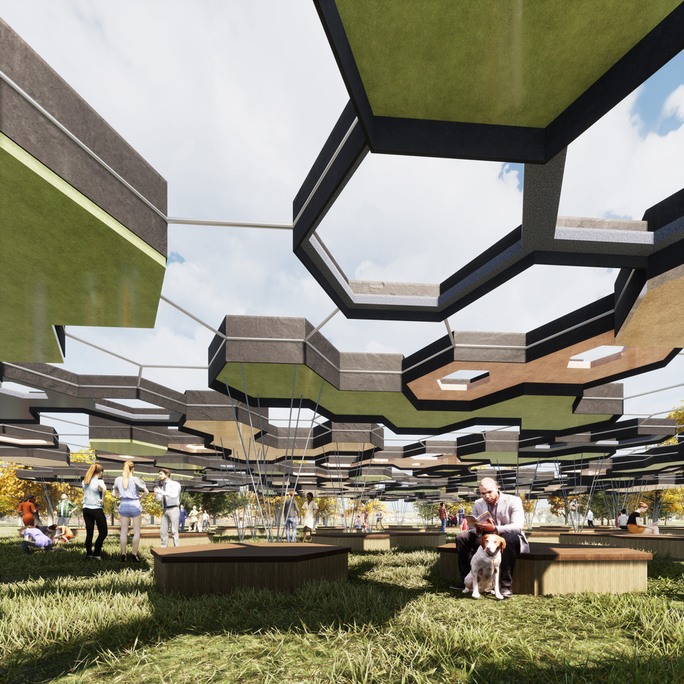 Hexagon Shade Pavilion | JuneLee Architecture