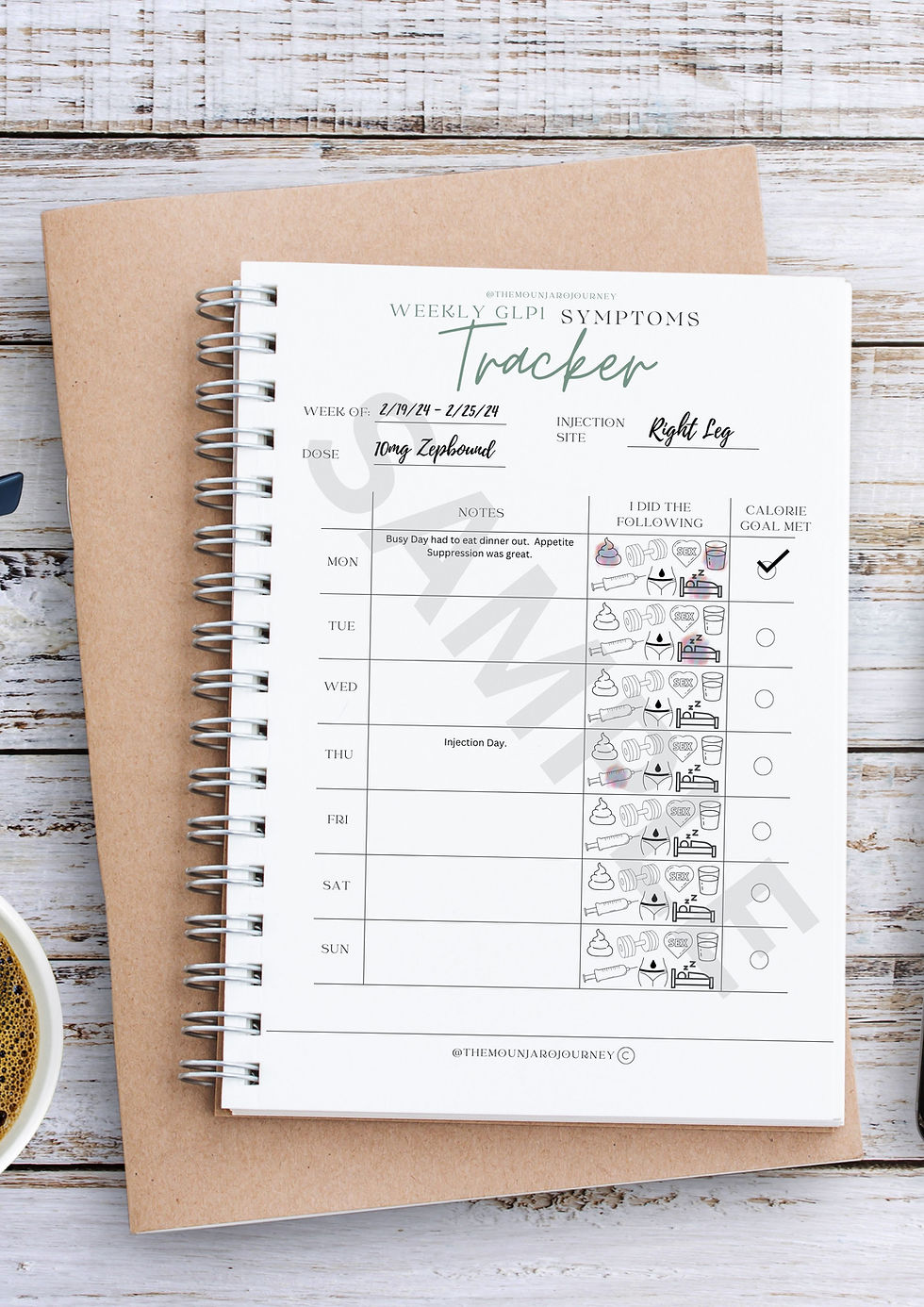 GLP1 Symptom Tracker // Printable | Glp1 Life