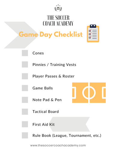 Game Day Checklist | The Soccer Coach Aca