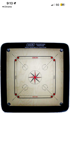 SISCA CHAMPION FIGHTER ENGLISH BIRCH PLY CARROM BOARD | SPORTS LAND