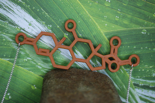 Cortisol Molecule 3d Printed Wood Necklace | Earth Symbols