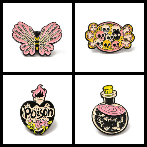 Gothic Enamel Pin Badges | Earth Symbols