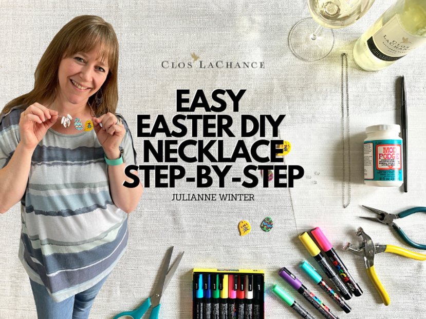 Easy Easter DIY Necklace Step-by-Step - Paired with Estate Sauvignon Blanc