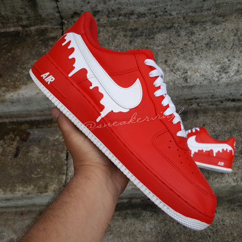 Nike Air Force 1 Low Bloody Red White Custom | Sneaker Essentials