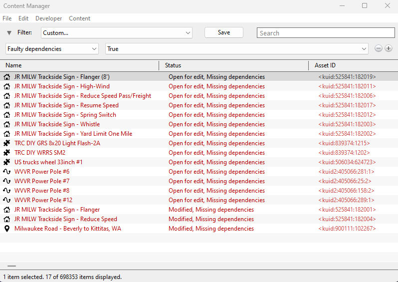 missing dependencies MILW beverly to kittitas,WA | Flamerailzzz Trainz