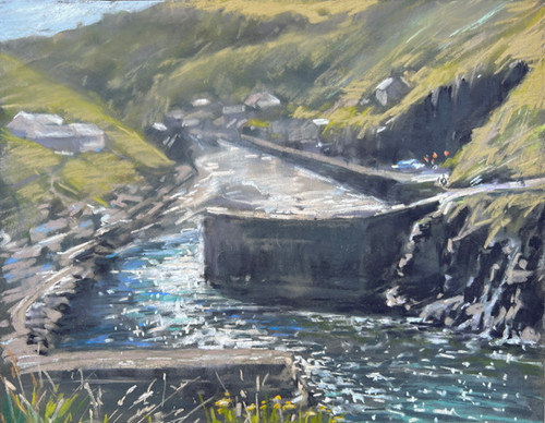 Boscastle, receding tide | louisegillardart