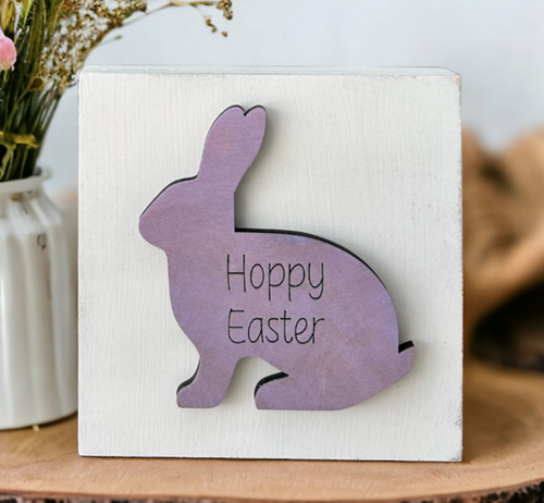 Hoppy Easter Wood Block | Livelikenorah