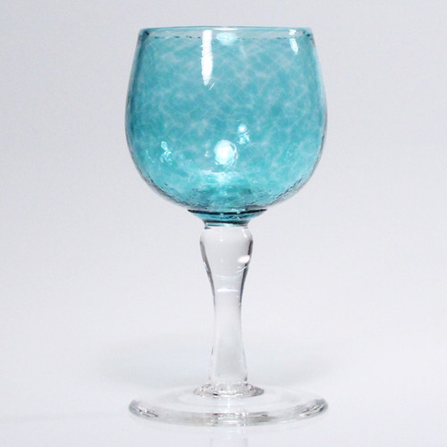 wine glass teal | McDermottGlassStudio